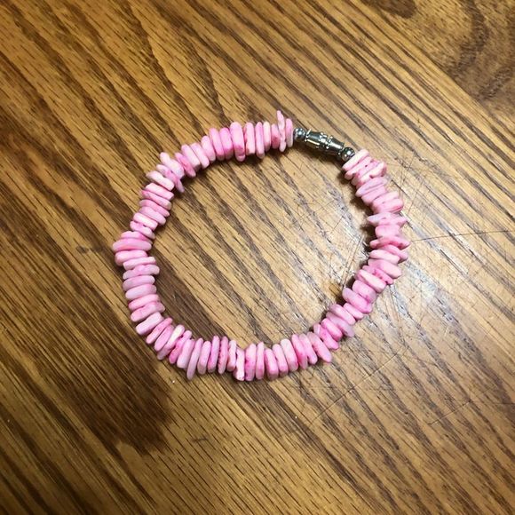 Jewelry | Vintage Pink White Puka Shell Bracelet | Poshmark